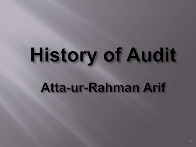 1. history of audit jan 14 | PPT