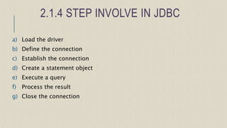 1. java database connectivity (jdbc) | PPT