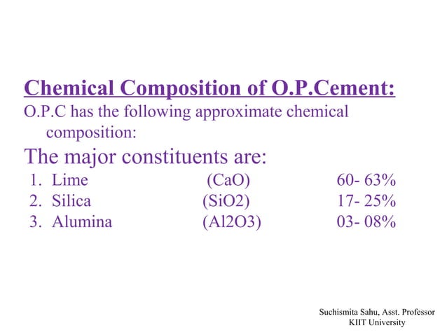 1. cement ppt | PPT | Chemistry | Science
