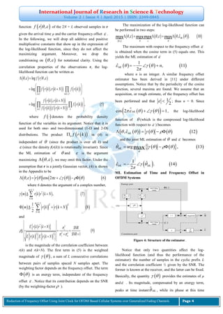 Reduction of Frequency offset Using Joint Clock for OFDM Based Cellular Systems Over Generalized ...
