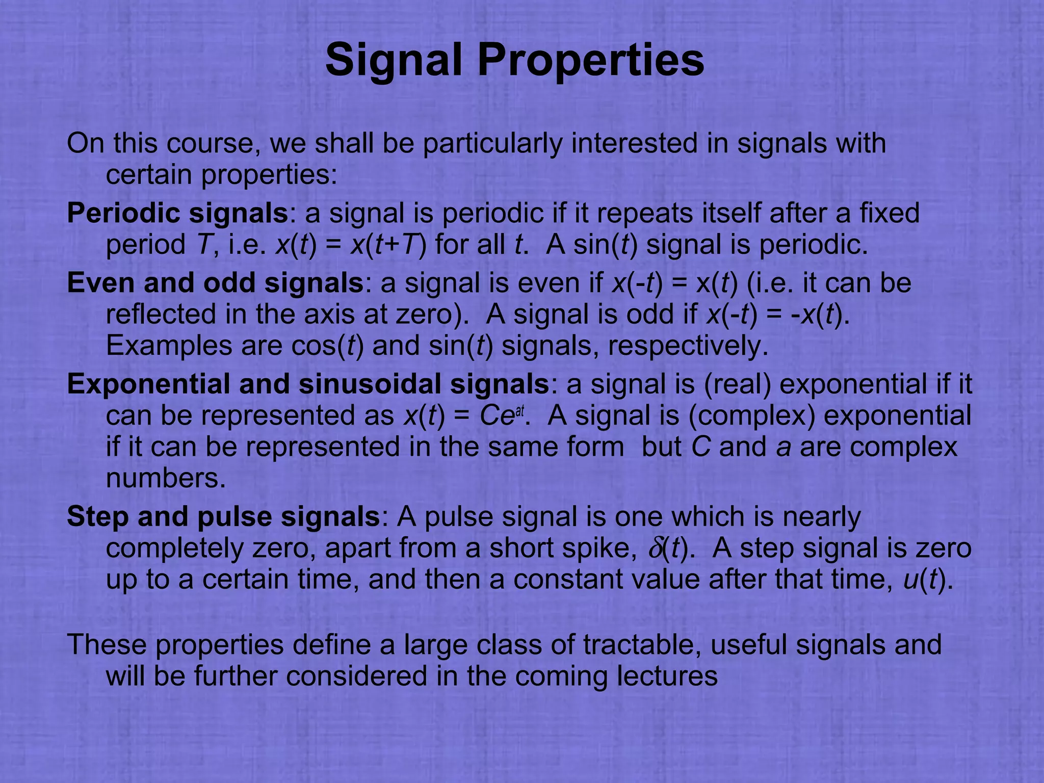 1. signal and systems basics | PPT | Physics | Science