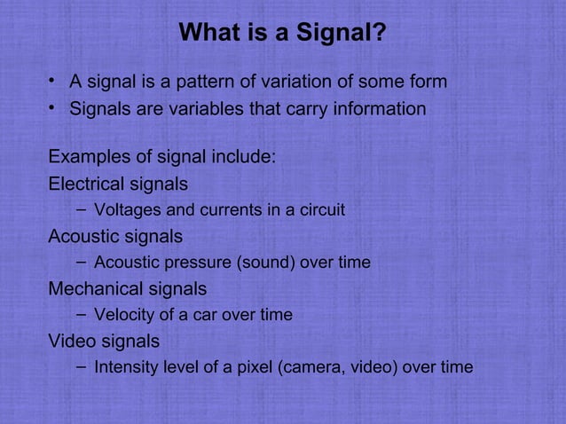 1. signal and systems basics | PPT | Physics | Science
