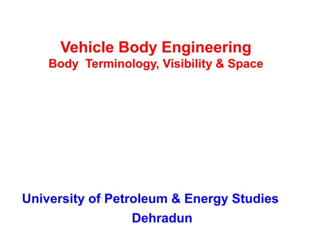 Vehicle Body Engineering - Introduction | PPT