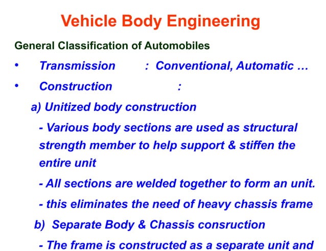 Vehicle Body Engineering - Introduction | PPT
