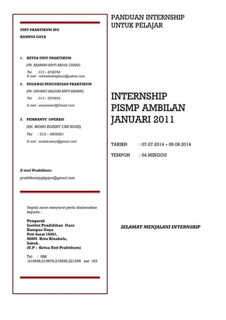 1. cover garis panduan pelaksanaan internship pelajar | DOC