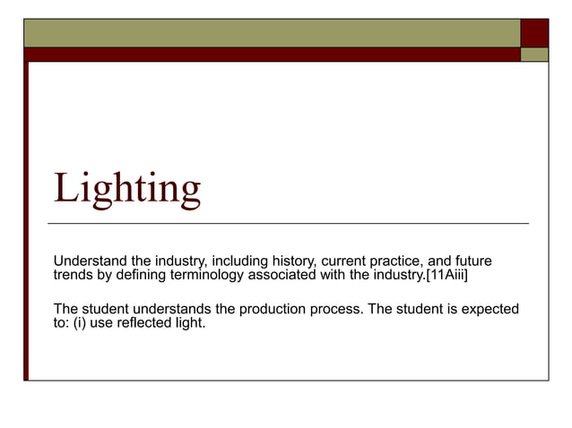 1. introduction to lighting | PPT