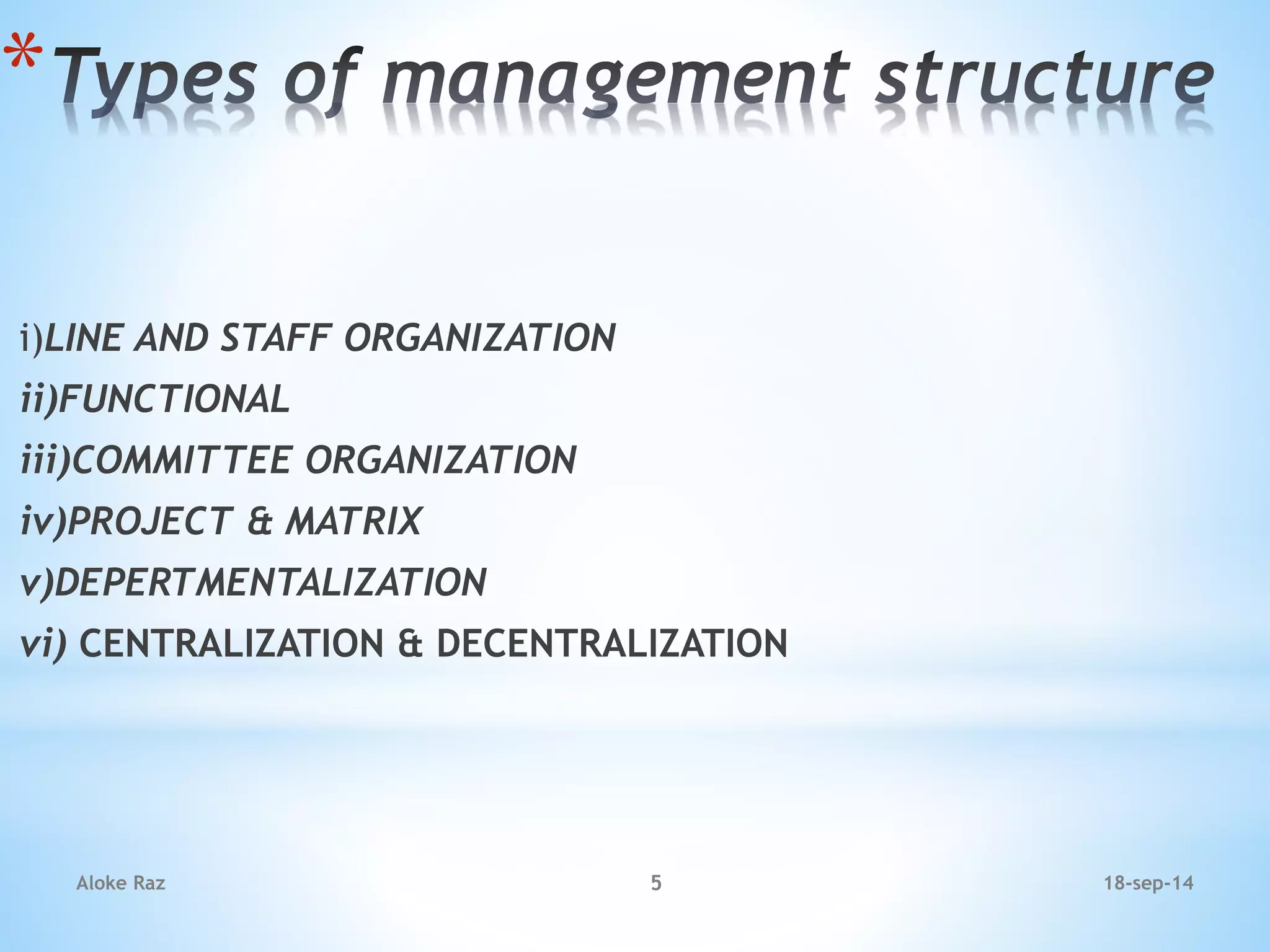 Management functions and structure | PPTX