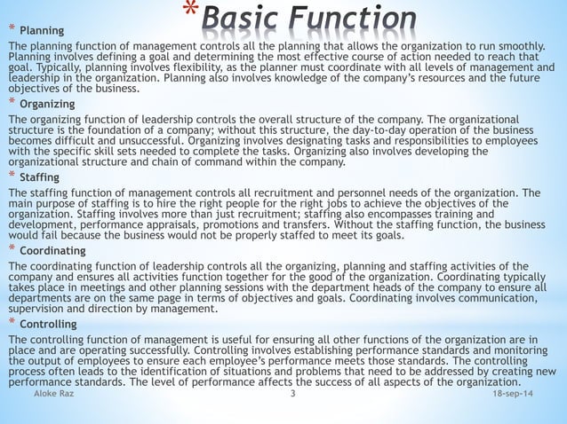 Management functions and structure | PPT