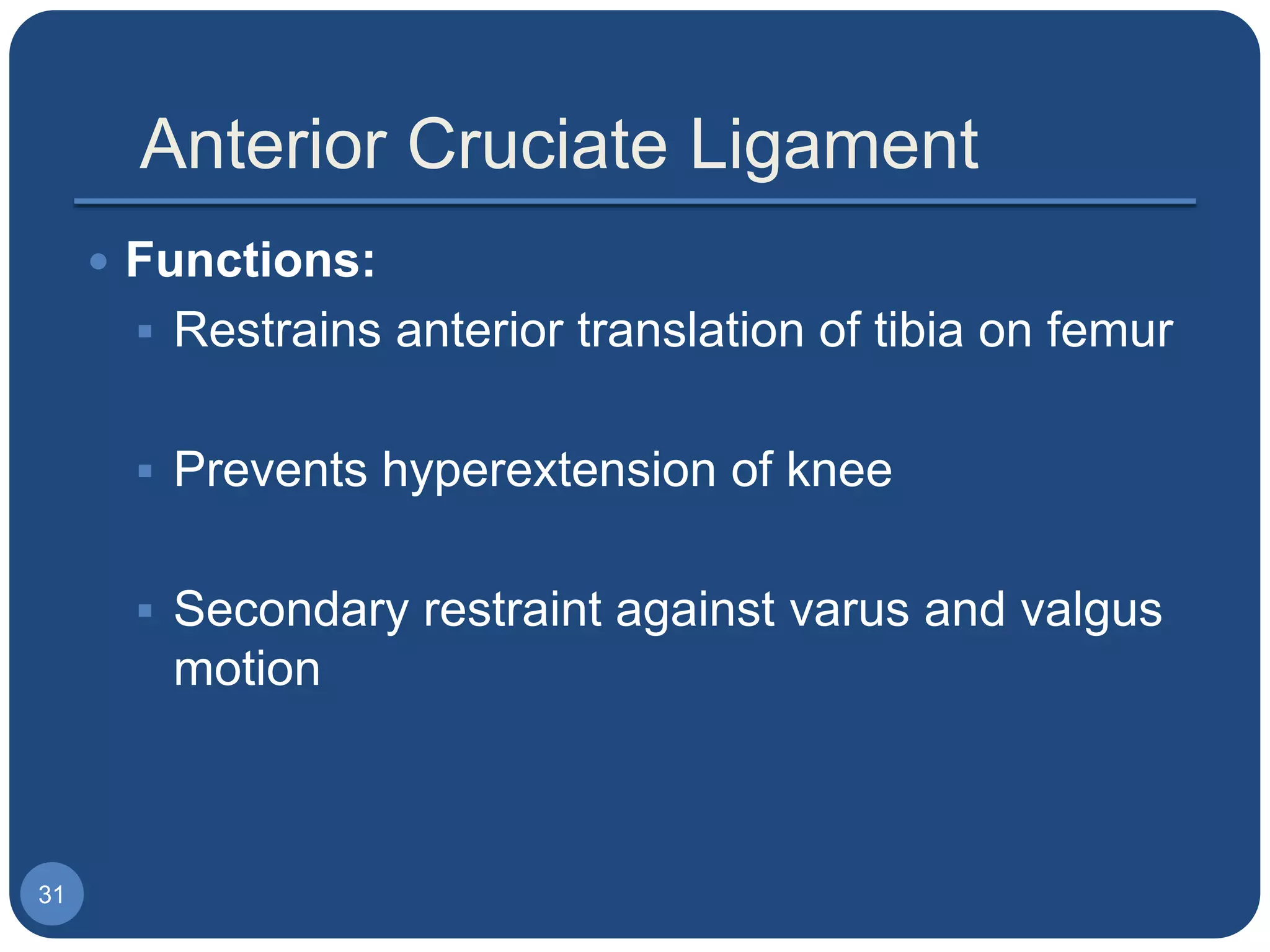 1. biomechanics of the knee joint basics | PPTX