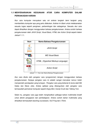 1.0 memahami pengaturcaraan | PDF