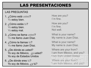 SPANISH EXPLORER. 1. LOS SALUDOS Y LAS PRESENTACIONES. | PPTX