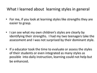 1.3 Learning Styles Project | PPTX