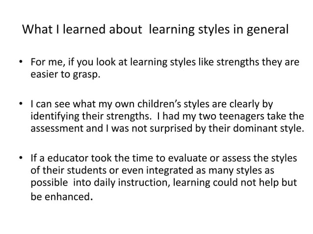 1.3 Learning Styles Project | PPTX