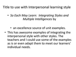 1.3 Learning Styles Project | PPTX
