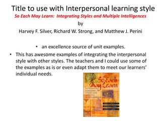 1.3 learning styles project | PPTX