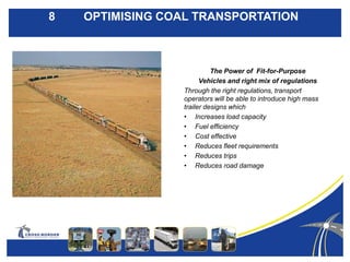 Enhancing productivity and sustainability in the transportation of coal ...