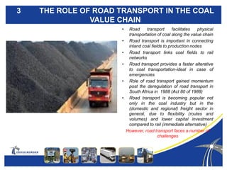 Enhancing productivity and sustainability in the transportation of coal ...