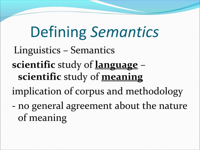 Introduction to semantics | PPT