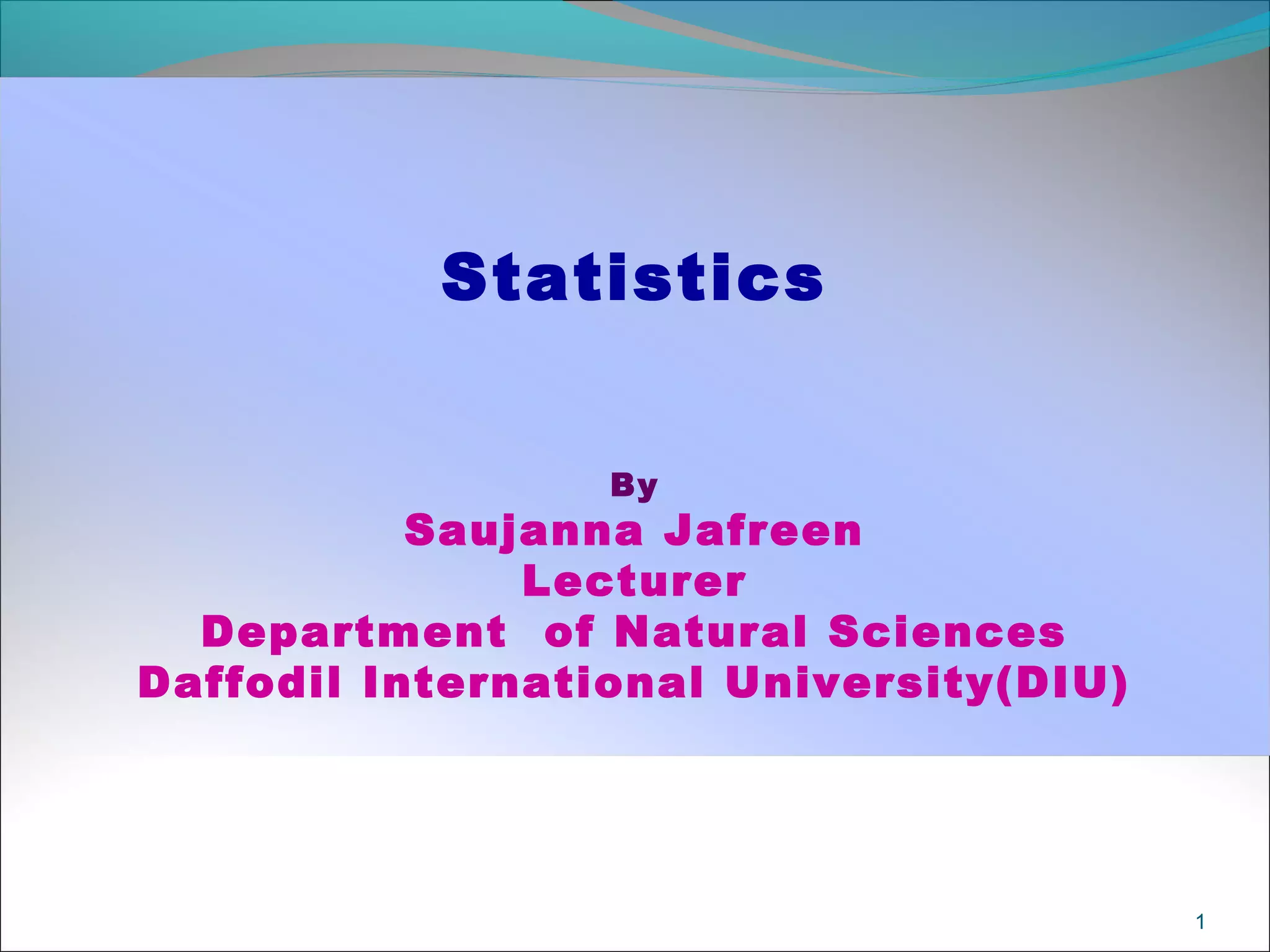 Introduction To Statistics | PPT