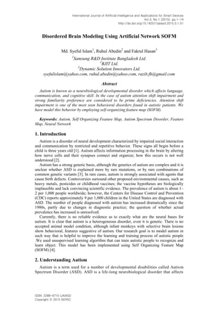 Disordered Brain Modeling Using Artificial Network SOFM | PDF