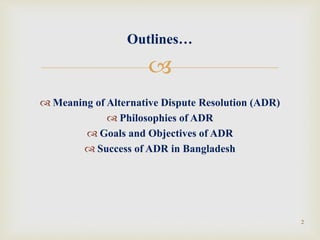 Introduction to Alternative Dispute Resolution (ADR) | PPT