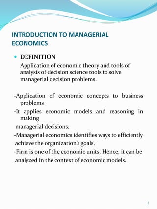 1.0 introduction to managerial economics | PPTX