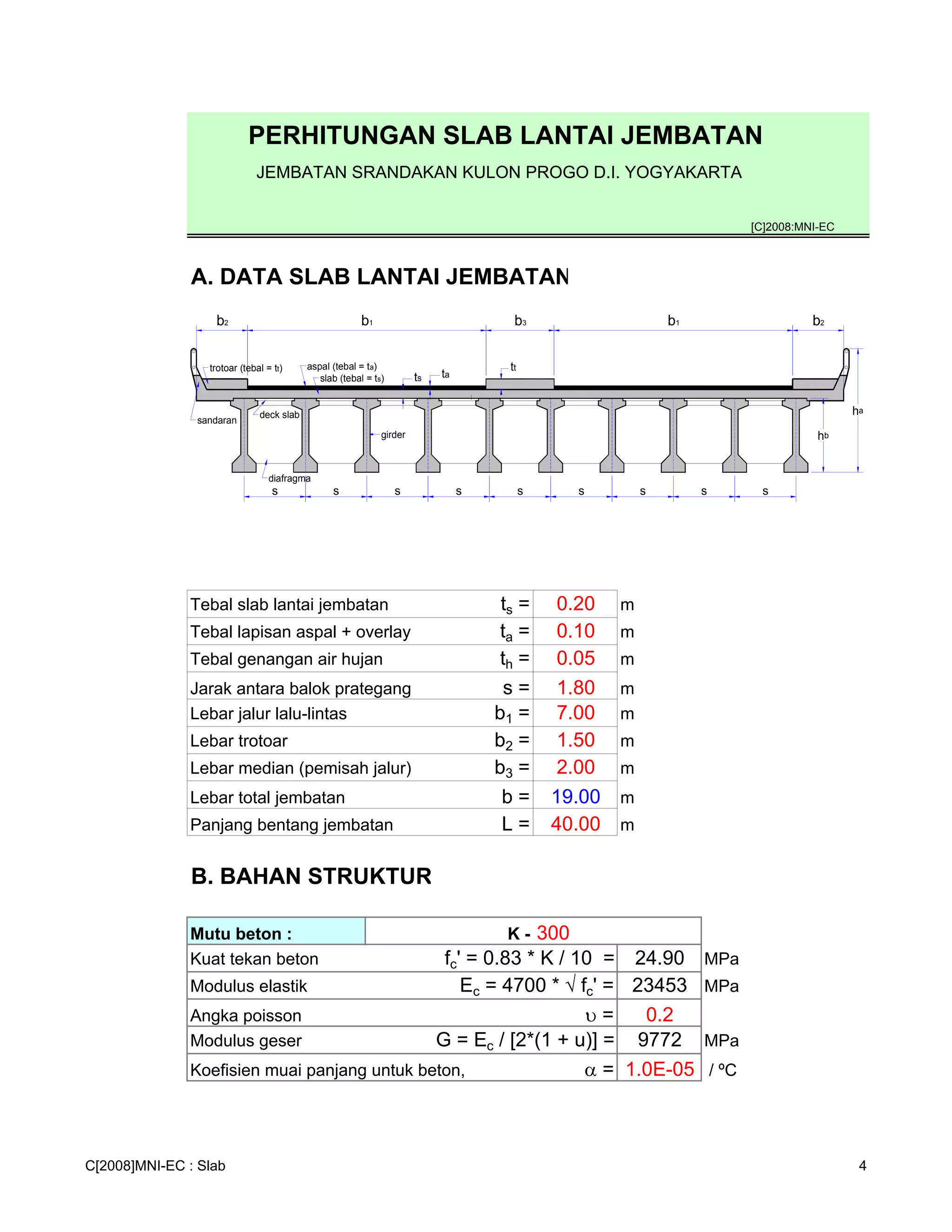 1. analisis slab lantai jembatan | PDF