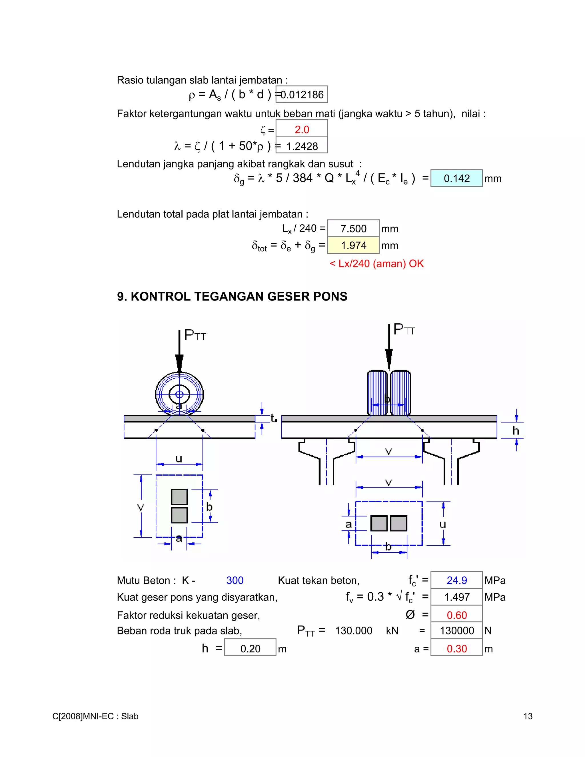 1. analisis slab lantai jembatan | PDF