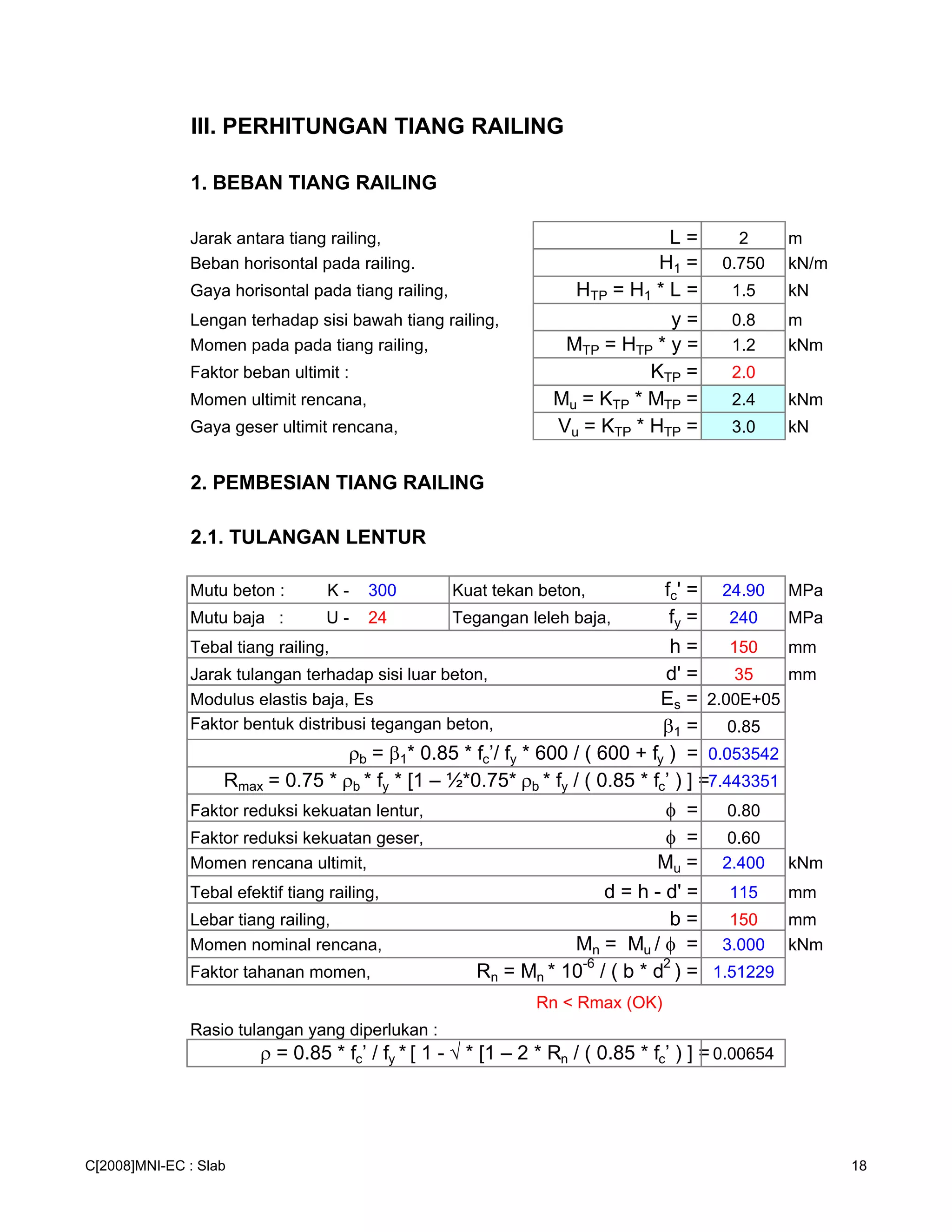 1. analisis slab lantai jembatan | PDF