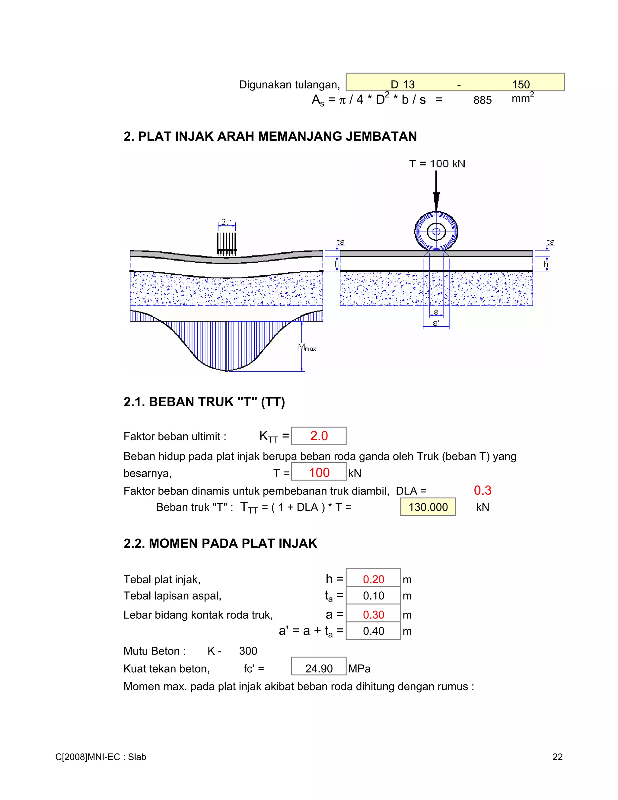 1. analisis slab lantai jembatan | PDF