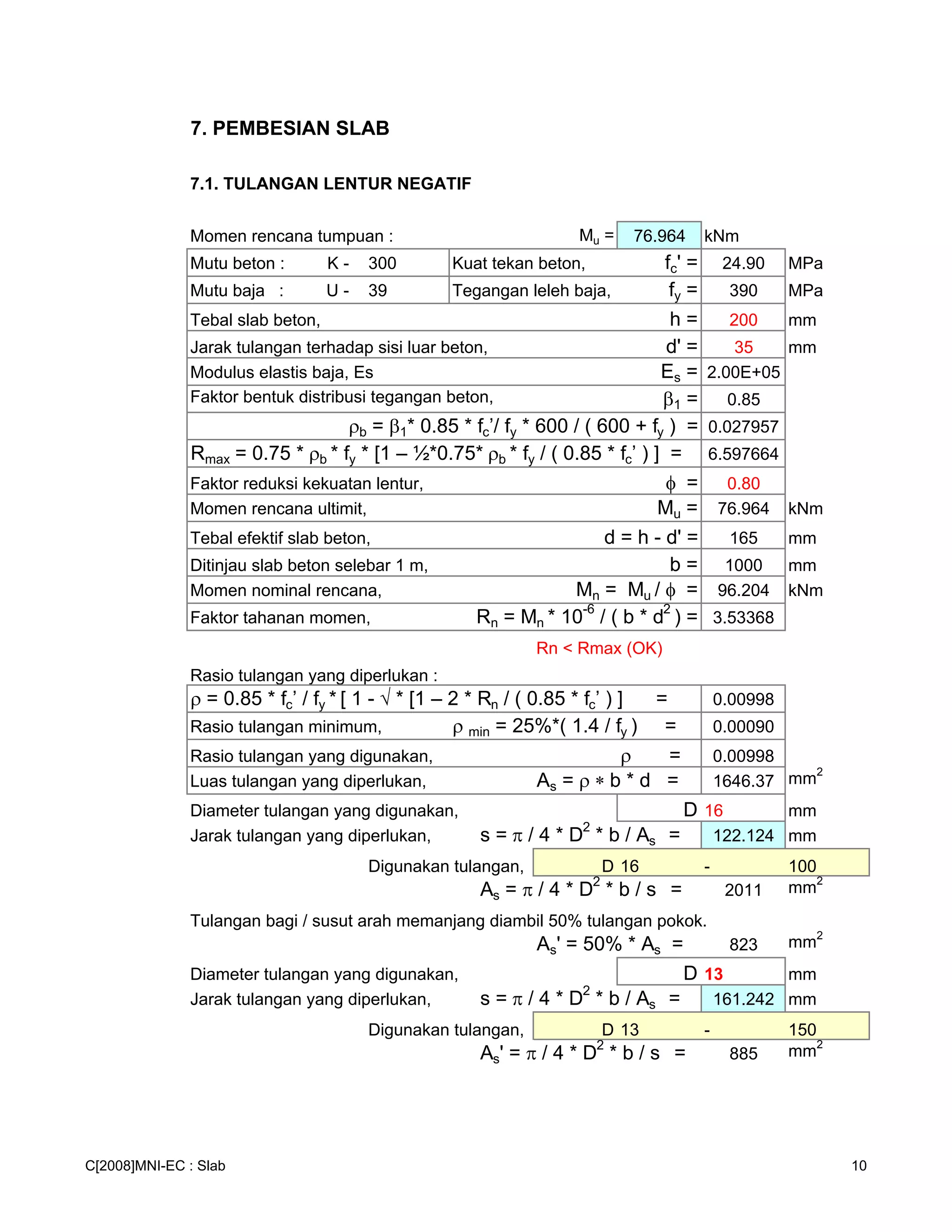1. analisis slab lantai jembatan | PDF
