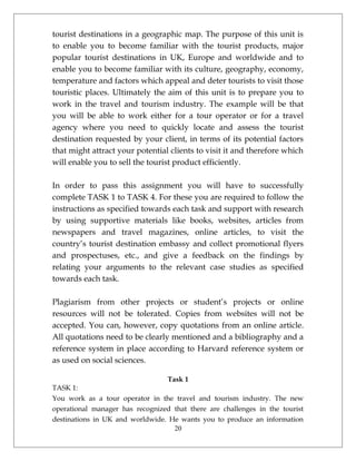 1. assignment brief tourist destination | DOC