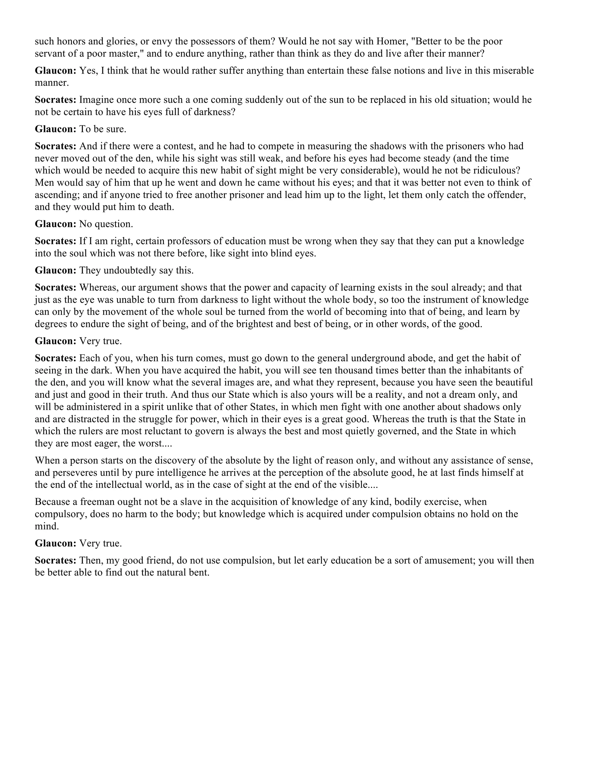 platos allegory of the cave original | PDF