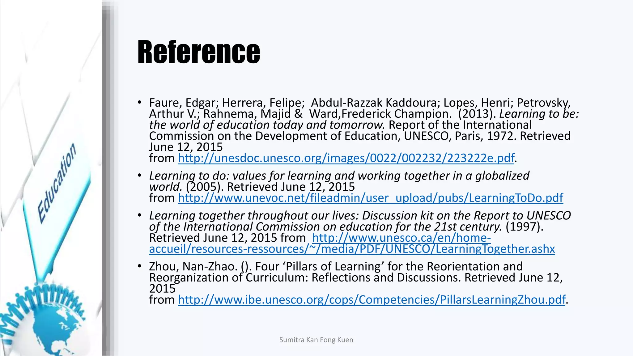 UNESCO four pillars of education | PPTX