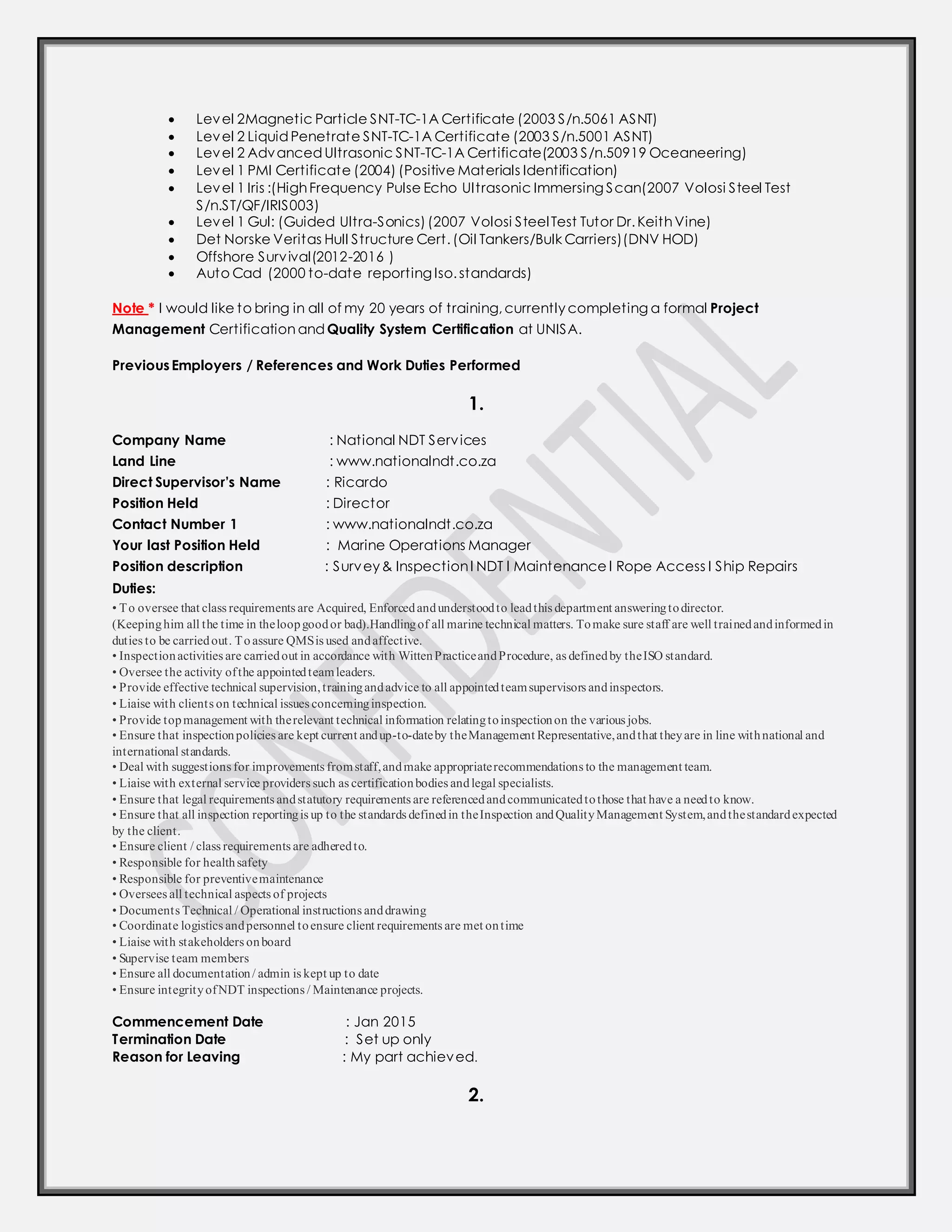 1.andre resume full rev1 | DOCX | Civil Engineering Industry | Industries