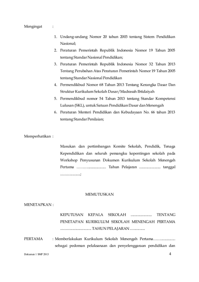 1. daftar isi dokumen i smp | PDF