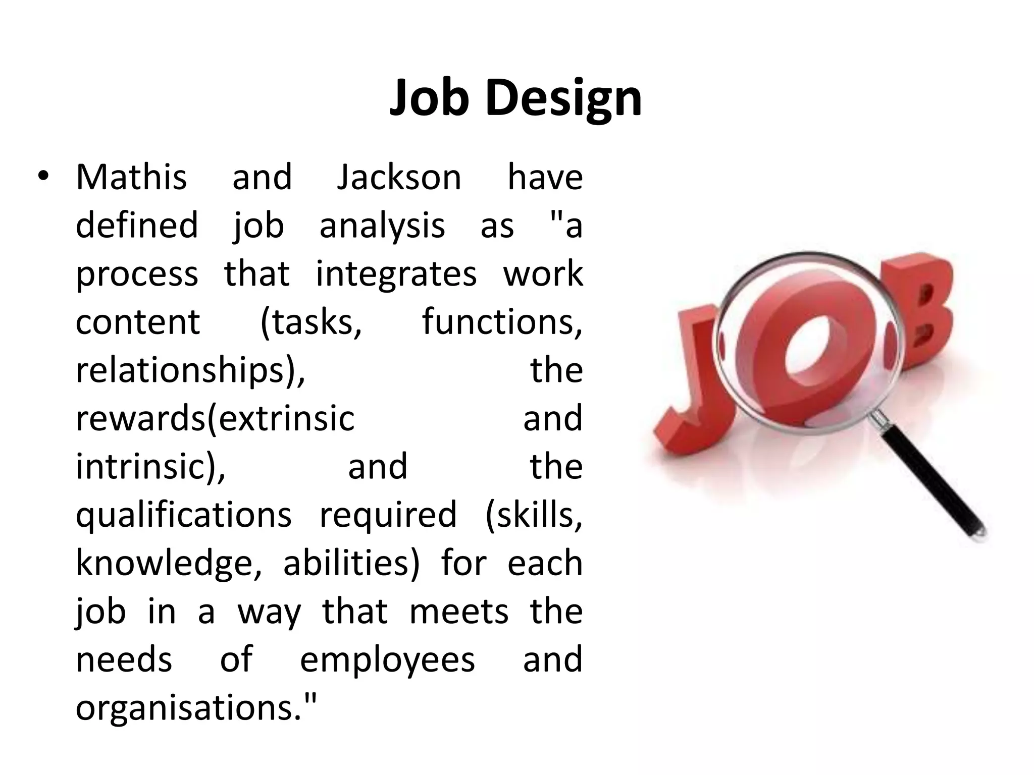 Job design - definition - compensation management - Manu Melwin Joy | PPTX