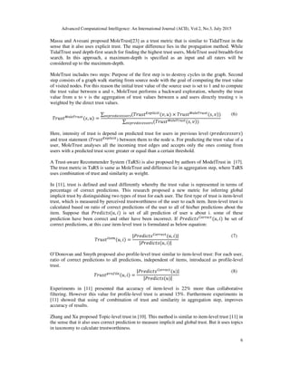 TRUST METRICS IN RECOMMENDER SYSTEMS: A SURVEY | PDF | Social ...