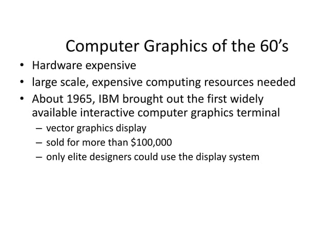 History of Computer Graphics | PPTX | Computing | Technology & Computing