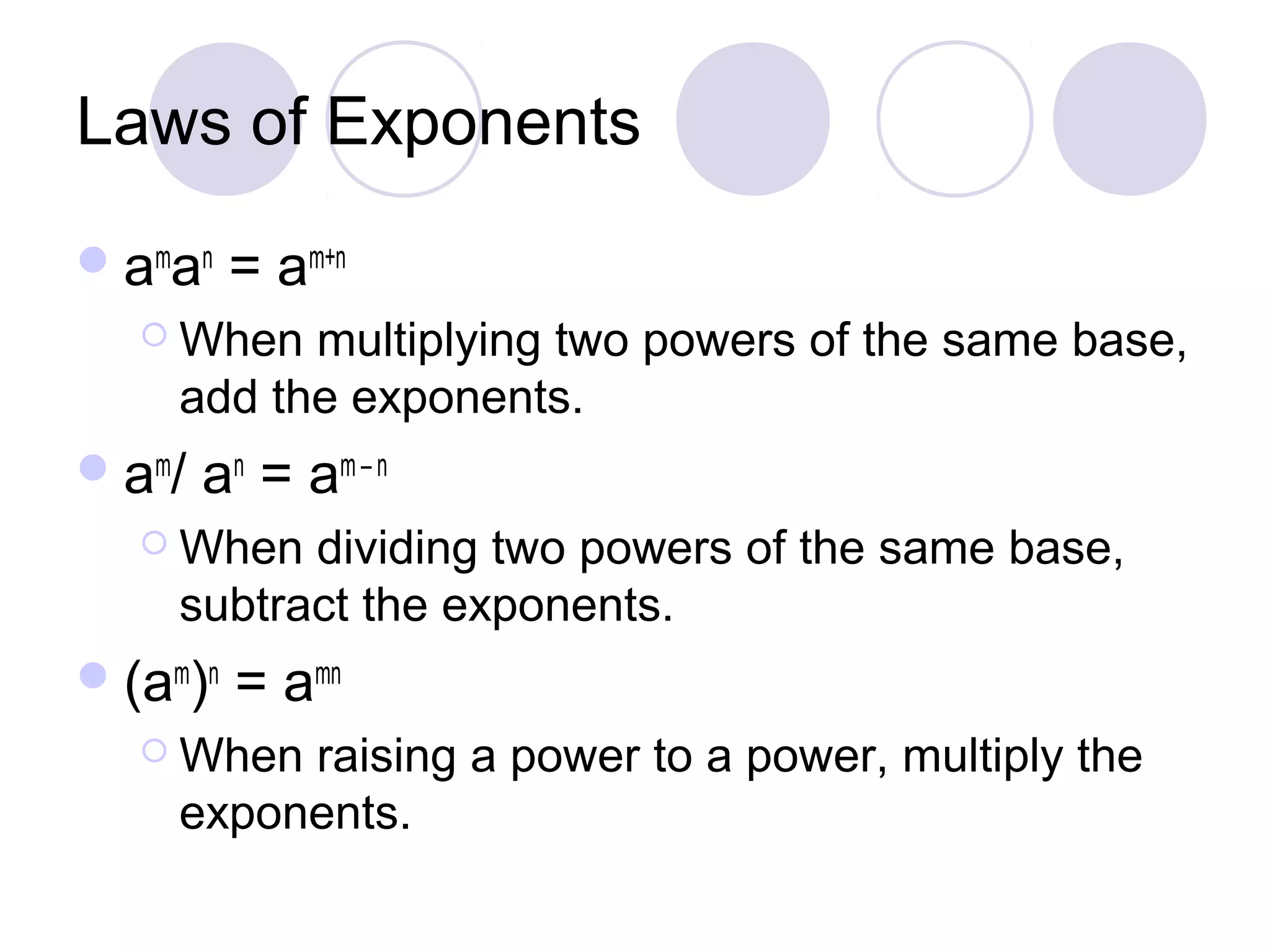 EXPONENTS AND RADICALS | PPT