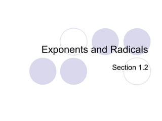 EXPONENTS AND RADICALS | PPT