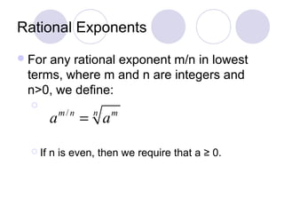 EXPONENTS AND RADICALS | PPT