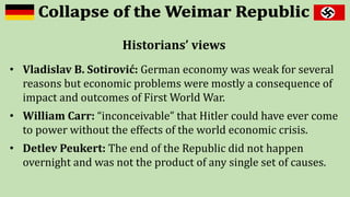 Collapse of the Weimar Republic - effects of economic depression | PPTX