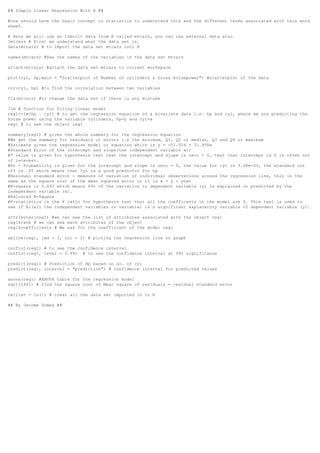 Simple Linear Regression with R | PDF