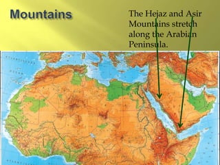 Hejaz Mountains Physical Map