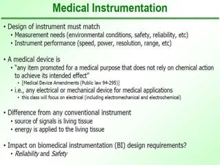 Introduction to biomedical instrumentation | PPTX