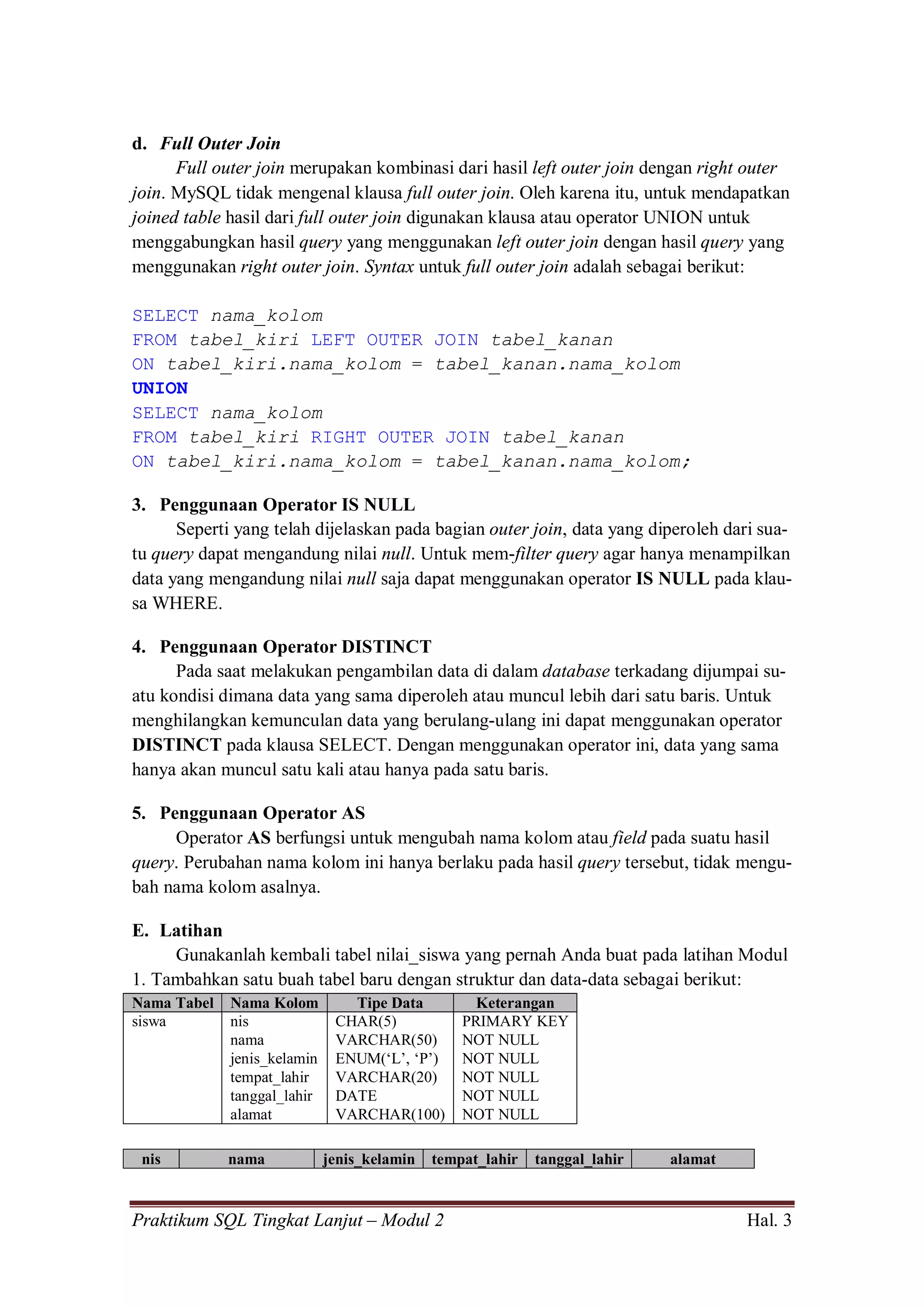 sql Modul | PDF