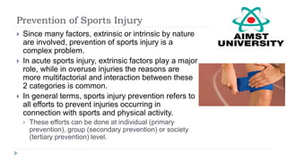 1. risk factors and prevention of sports injuries | PPTX