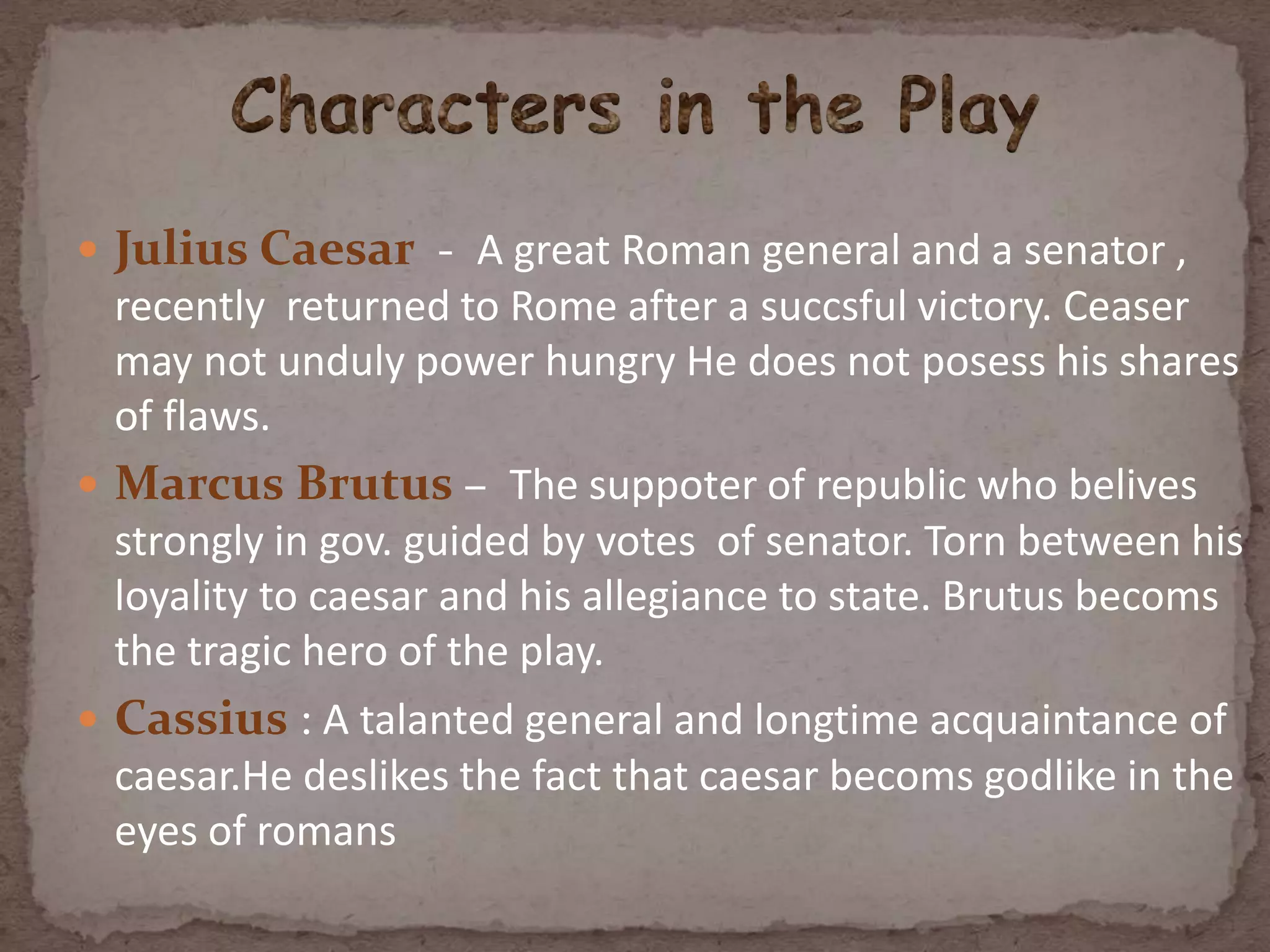 BOOK REVIEW : :The Tragedy Of Julius Caesar" | PPT