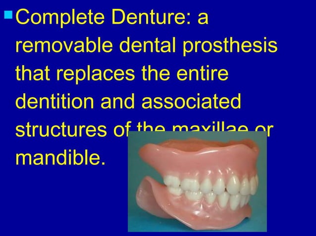 introduction to prosthodontics | PPT | Dental Health | Diseases and ...